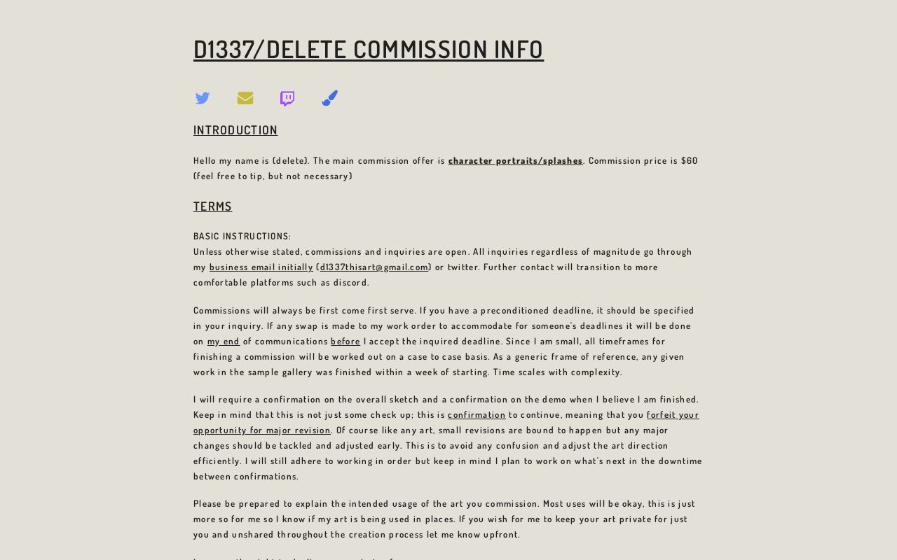 D1337 Comms Info